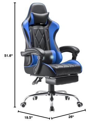 Cina Sedia da videogioco a schiena alta con poggiapiedi e supporto lombare per massaggi colore personalizzato in vendita