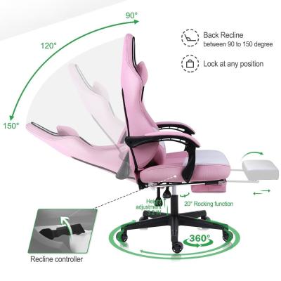 Cina Moderno design pelle sintetica ergonomico sedia da gioco per computer con poggiapiedi ALINUNU in vendita