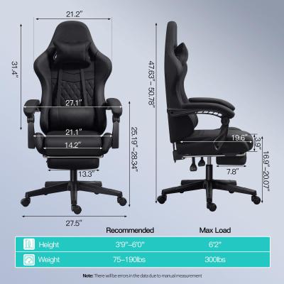 China Ergonomic Adjustable Desk Computer Gaming Chair with Footrest Massage Customized Color for sale