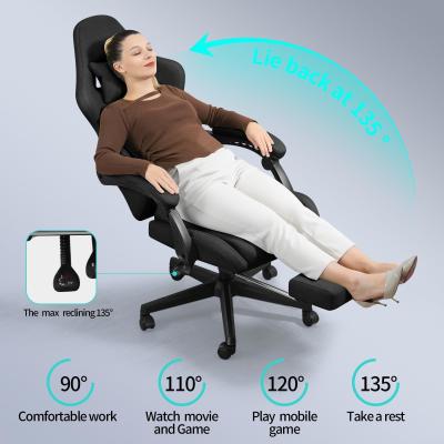 China Ergonomic Adjustable Desk Computer Gaming Chair with Footrest Massage Customized Color for sale