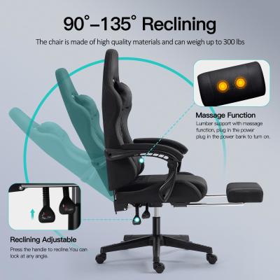 China Ergonomic Adjustable Desk Computer Gaming Chair with Footrest Massage Customized Color for sale