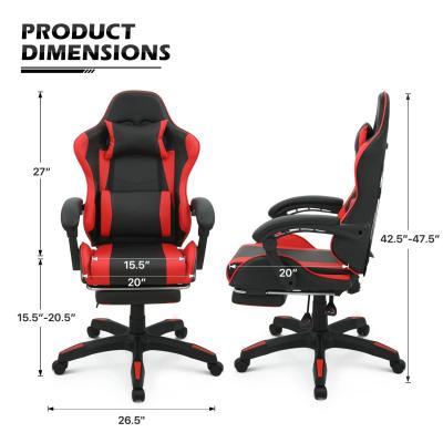 Cina Moderno design tessuto supporto lombare ergonomico sedia da corsa per computer con poggiapiedi in vendita