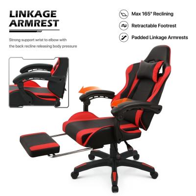 Cina Moderno design tessuto supporto lombare ergonomico sedia da corsa per computer con poggiapiedi in vendita
