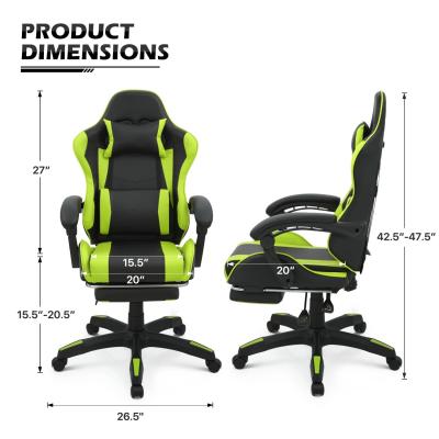 Cina Supporto lombare in ferro Sedile da corsa per computer ergonomica con altezza e poggiapiedi regolabili in vendita