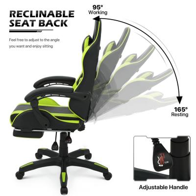 Cina Supporto lombare in ferro Sedile da corsa per computer ergonomica con altezza e poggiapiedi regolabili in vendita