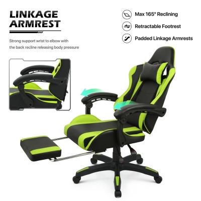 Cina Supporto lombare in ferro Sedile da corsa per computer ergonomica con altezza e poggiapiedi regolabili in vendita