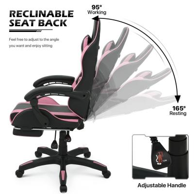 Cina Moderno design supporto lombare regolabile ergonomico sedia da corsa per computer con poggiapiedi in vendita