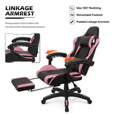 Cina Moderno design supporto lombare regolabile ergonomico sedia da corsa per computer con poggiapiedi in vendita