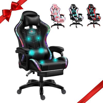 Cina Moderna sedia da gioco per massaggi in ferro con luci a LED e supporto lombare in vendita