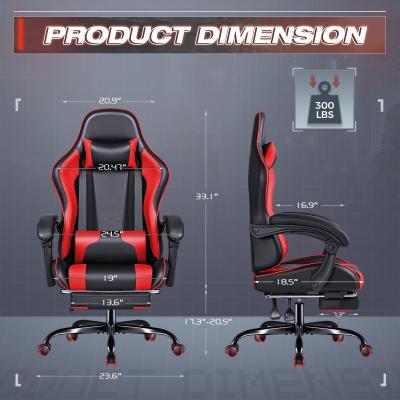 Cina Sedia per videogiochi da computer da corsa di design moderno con poggiapiedi e supporto lombare per massaggi in vendita