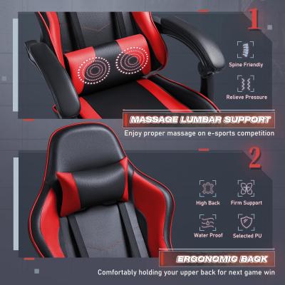 Cina Sedia per videogiochi da computer da corsa di design moderno con poggiapiedi e supporto lombare per massaggi in vendita
