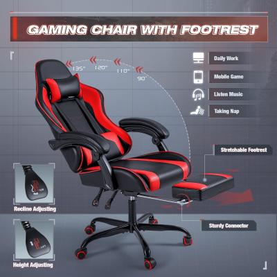 Cina Sedia per videogiochi da computer da corsa di design moderno con poggiapiedi e supporto lombare per massaggi in vendita