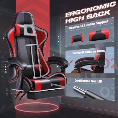 Cina Sedia per videogiochi da computer da corsa di design moderno con poggiapiedi e supporto lombare per massaggi in vendita