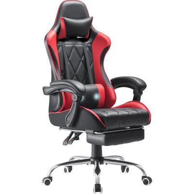 China Cadeira giratória com apoio para os pés e massagem Suporte lombar Ergonômica Cadeira de videogame de costas altas à venda