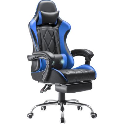 China Cadeira de videogame ergonômica de cor personalizada com apoio para os pés e apoio lombar de massagem à venda