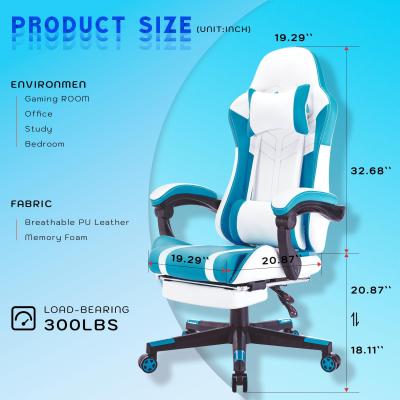 Cina Moderno stile di design ergonomico computer da corsa sedie da gioco con poggiapiedi 3 ascensore a gas in vendita