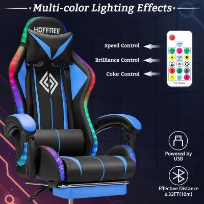 Cina ALINUNU Direct Ergonomic Computer Massage Gaming Chair con poggiapiedi e luci LED in vendita