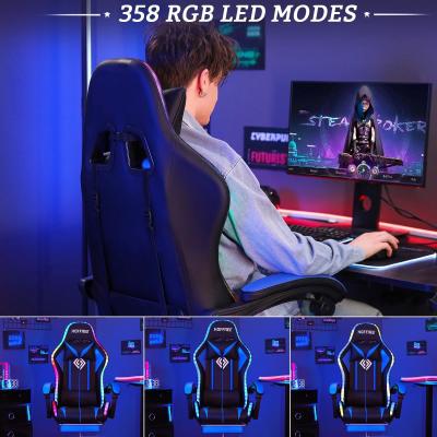 Cina ALINUNU Direct Ergonomic Computer Massage Gaming Chair con poggiapiedi e luci LED in vendita