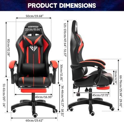 Cina Personalizza ALINUNU Ergonomic Computer Massage Chair Gaming con luci a LED e poggiapiedi in vendita