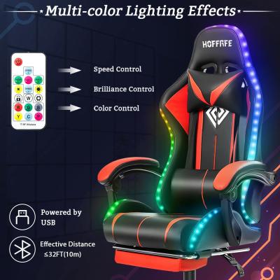 Cina Personalizza ALINUNU Ergonomic Computer Massage Chair Gaming con luci a LED e poggiapiedi in vendita