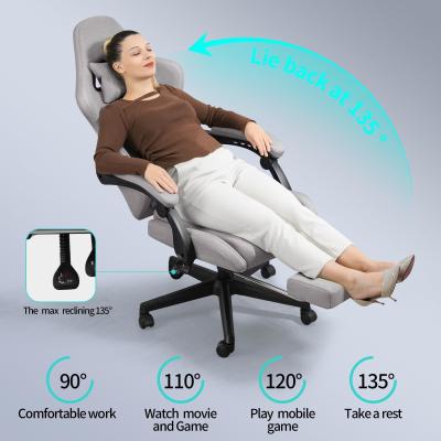 Cina Sedile da gioco ergonomico regolabile per computer con poggiapiedi e massaggio in vendita