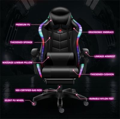 China Upgrade Your Gaming Setup with ALINUNU PC Massage Gaming Chair featuring LED and Speakers for sale