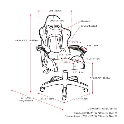 China Swivel Style Racing Gaming Chair With Footrest and 3 Gas Lift within ALINUNU for sale