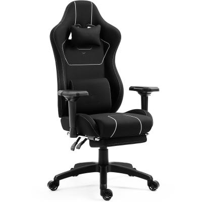 China Cadeira de jogador ergonômica ajustável em cores personalizadas com apoio lombar e apoio de pé de massagem à venda