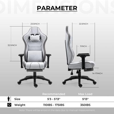 Cina Poltrona da gioco ergonomica a colori personalizzati con supporto lombare da massaggio e altezza regolabile in vendita