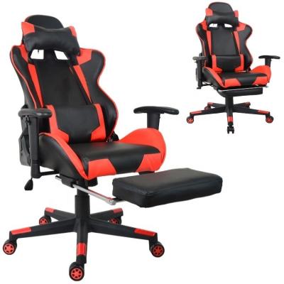China Computador Gamer Cadeira de jogos de escritório moderna com apoio de pé e apoios de braço de PU ajustáveis em 2D à venda
