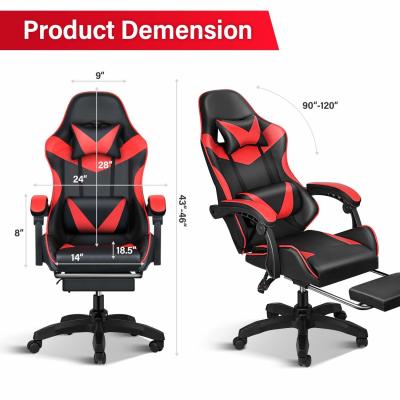 China Modern Design Racing PC Computer Gaming Chair com apoio de pés e apoio de cabeça 33,95 libras à venda