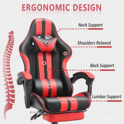 Cina Sedia da gioco ergonomica in stile da corsa con poggiatesta e supporto lombare in vendita