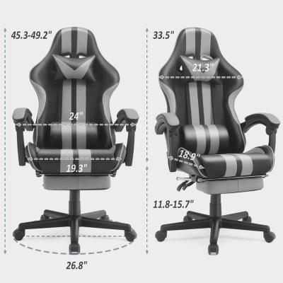 China Racing Style Gaming Chair met voetensteun Hoofdsteun en Lumbal Support Gepersonaliseerde kleur Te koop