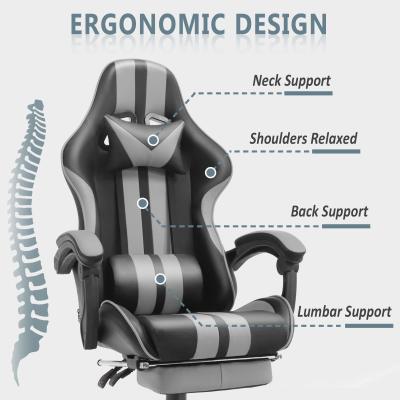 China Racing Style Gaming Chair met voetensteun Hoofdsteun en Lumbal Support Gepersonaliseerde kleur Te koop
