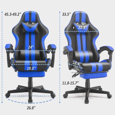 China Silla de juego ergonómica de estilo de carreras con reposacabezas y soporte lumbar Capacidad de 300 libras en venta