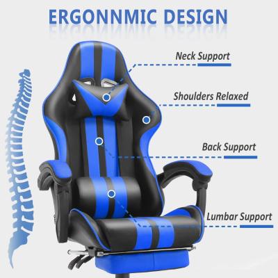 China Silla de juego ergonómica de estilo de carreras con reposacabezas y soporte lumbar Capacidad de 300 libras en venta