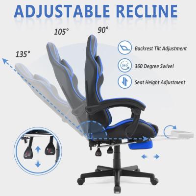 China Silla de juego ergonómica de estilo de carreras con reposacabezas y soporte lumbar Capacidad de 300 libras en venta