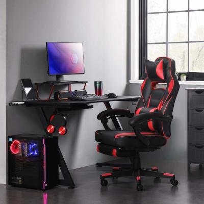 China Racing Gaming Chair with Footrest Tilt Mechanism and Lumbar Support Swivel Chair Style for sale