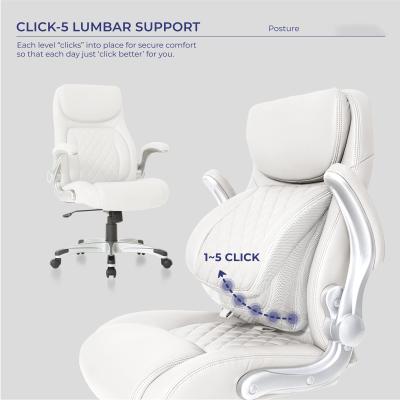 China Comfortable PU Leather Office Chair with Lumbar Support 27.55D x 26.77W x 43.3H Inch for sale
