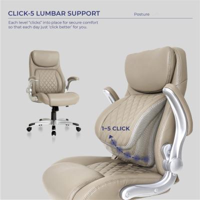 Cina Stylish ergonomic PU Leather Office Chair con supporto lombare e braccioli FlipAdjust in vendita