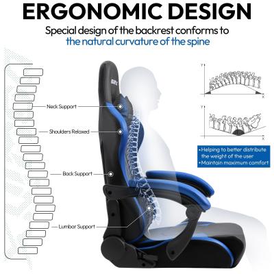 Cina Sedia ergonomica per giochi con poggiapiedi in cuoio in vendita