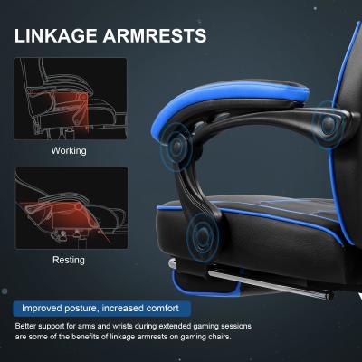 Cina 3 Gas Lift Ergonomic Gaming Chair con poggiapiedi in cuoio PU High Back Office Desk Chair in vendita