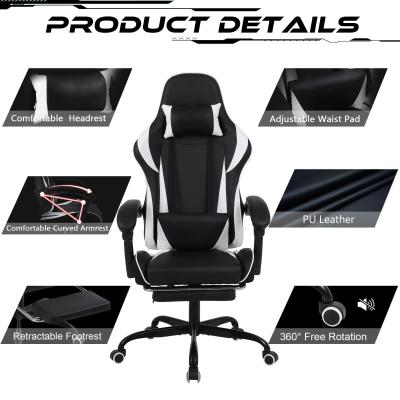 Cina Sedia da gioco ergonomica in stile Iron High Back Racing con supporto lombare e poggiapiedi in vendita