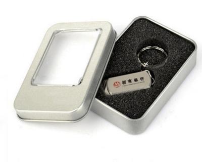 China USB Packaging Printed Tin Boxes With Clear Lid Multifunctional Ultralight for sale
