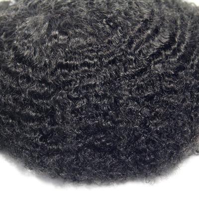 China Poly skin man toupee afro wave men replacement Medium Density Hair Prosthesis for black men for sale