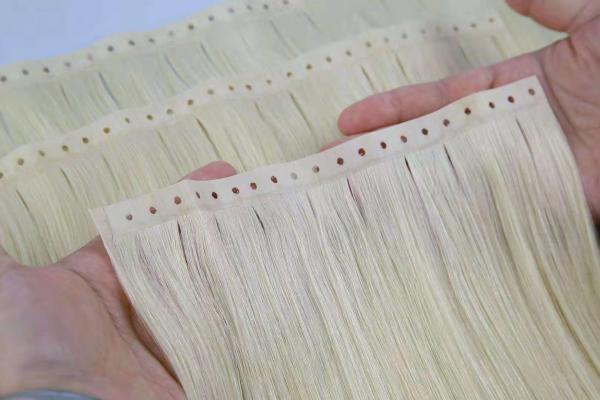 Quality Seemless human hair invisible skin weft with hole butterfly weft with Russian for sale