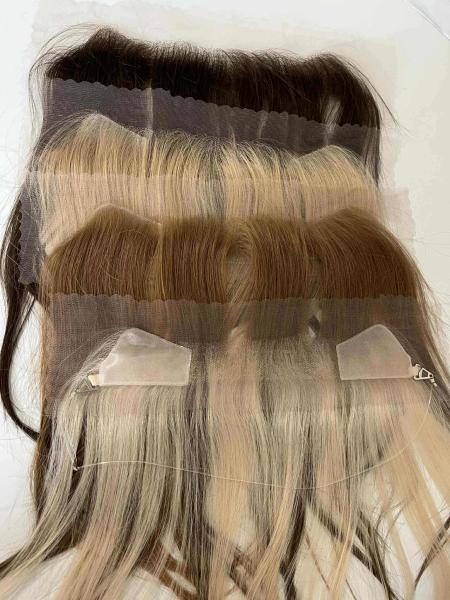Quality Hairline topper ear to ear coverage human hair halo wire Swiss lace invisible frontal hairline for sale