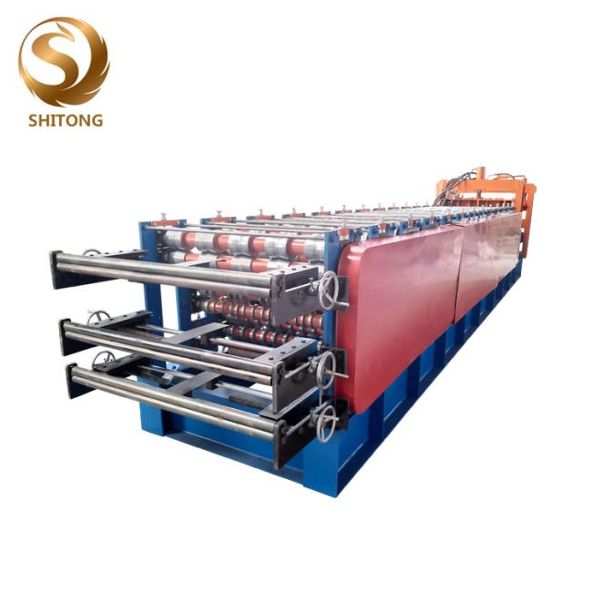 three layer portable roofing sheet roll forming machines for metal roof