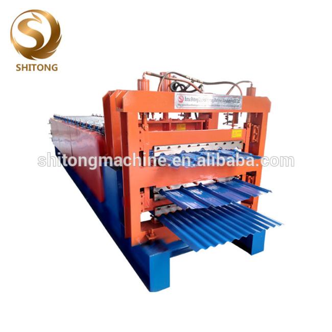 three layer portable roofing sheet roll forming machines for metal roof