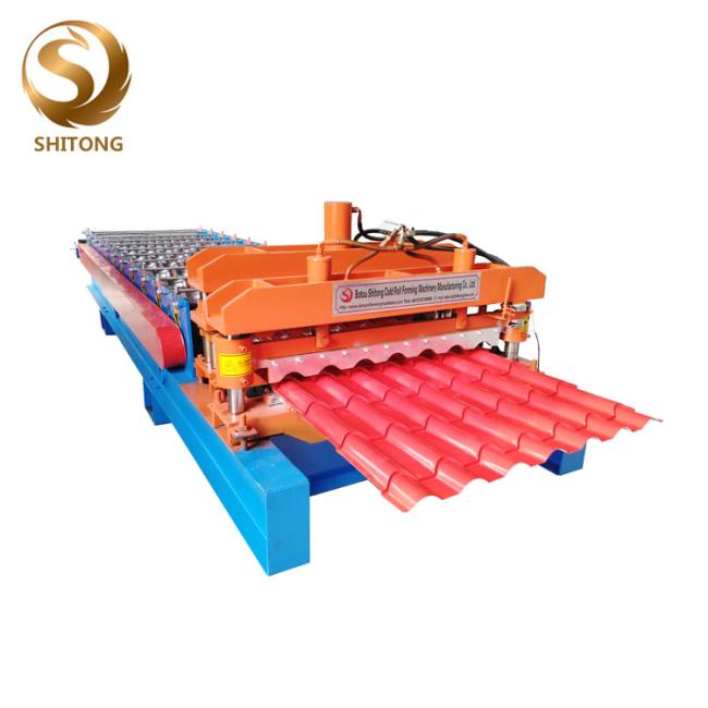 960 automatic color steel roof panel glazed tile roll forming machine